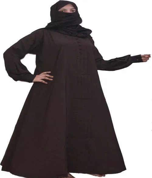 Buy Collage Girls Abaya Polyester Solid Burqa With Hijab (Brown) Online ...