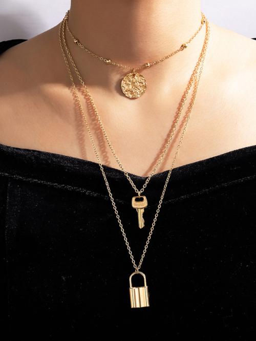 Buy Scintillare by Sukkhi Amazing Gold Plated Key & Lock Layered ...