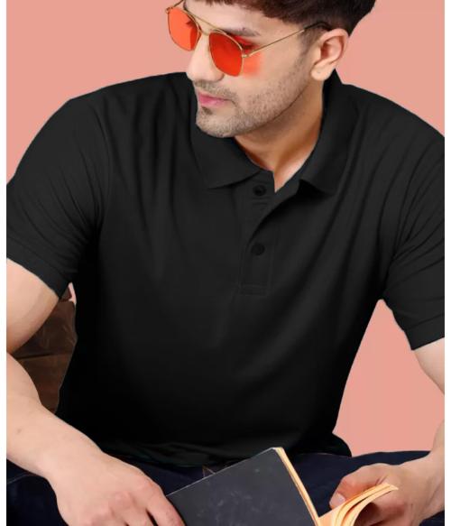 Buy Smartees Black Solid Polo Tshirt for Men Online at Best Prices in ...