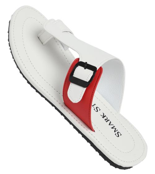 Buy SMARK STYL Mens Stylish Slipper | White Online at Best Prices in ...