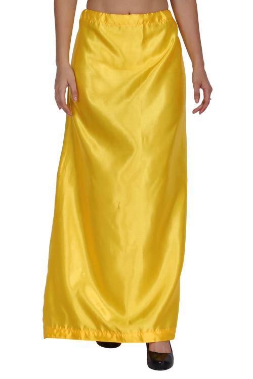 Buy SHIMARI Women Yellow Solid Satin Blend Single Petticoat Online at ...