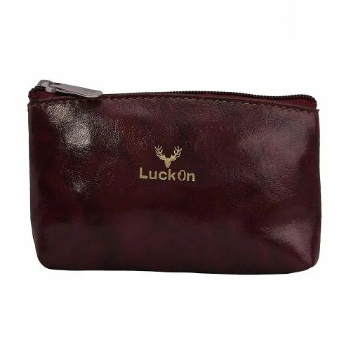 Buy LuckOn Maroon Leather Hand Coin Purse Online at Best Prices in ...