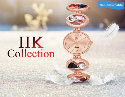Buy IIK COLLECTION Round Studded Dial| Quartz Movemnet | Stainless ...