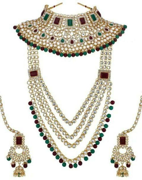 Buy SAMC Gold-Plated Crystal Fashion Jewellery Set - Red Online at Best ...