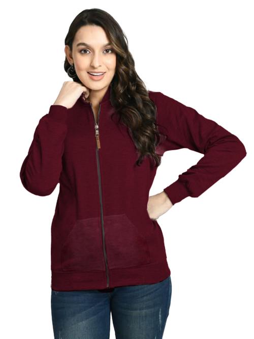 Buy Leotude Women's Regular Fit Bomber Jacket (Color: Maroon) Online at Best Prices in India ...
