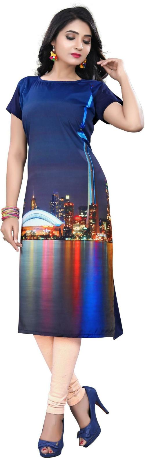 Buy SHREE INFINITY EXPORT Women Multicolor Solid Crepe A-Line Kurta Online at Best Prices in ...
