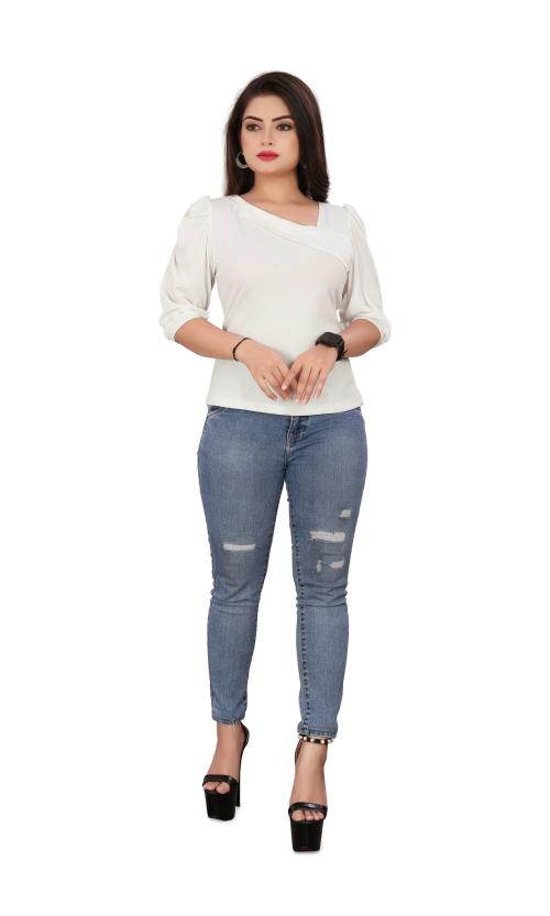 Buy NOPSE Women's Lycra Blend Crop Top T-shirt Online at Best Prices in ...