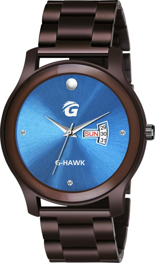 Buy G-HAWK Analog Blue Dial Brown Strap Watch for Men and Boys Online ...