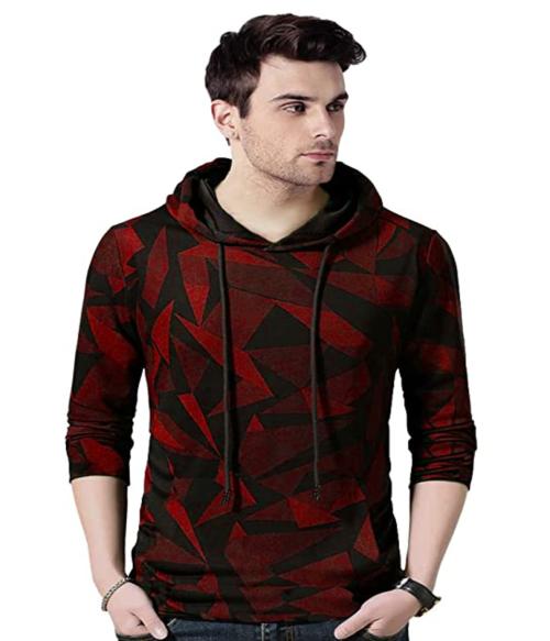 Buy TRY THIS MENS HOODED NECK REGULAR FIT FULL SLEEVES TSHIRT Online at ...