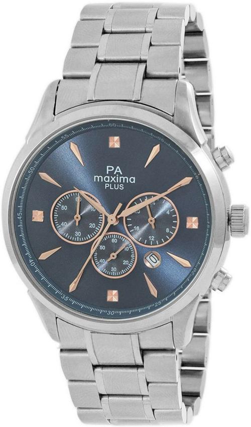 Buy Maxima Analog Blue Dial Silver Strap Watch For Men (48812CMGS ...
