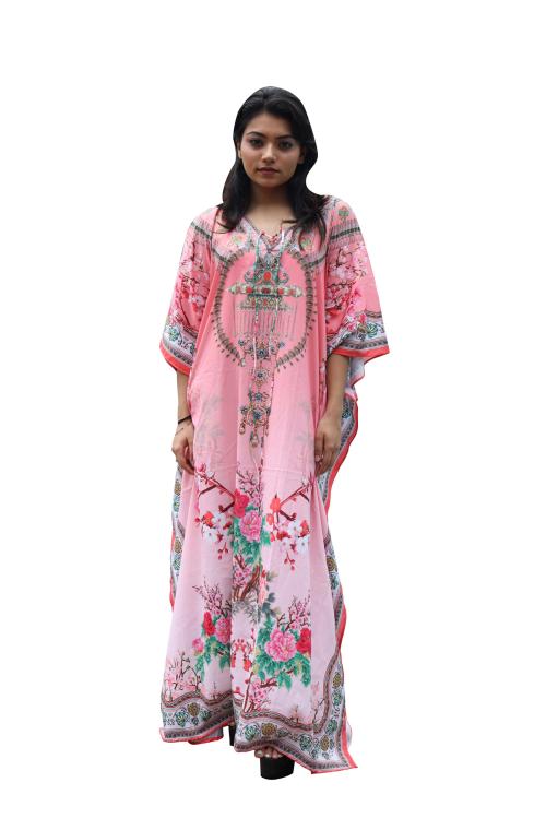 Buy RAJORIA INSTYLE - Women Georgette Digital Printed Beach wear Kaftan ...