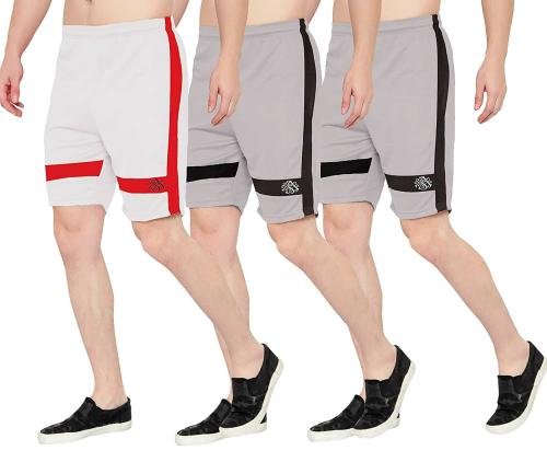 Buy 00RA WITH AS LOGO Men White, Grey Pack Of 3 Sports Shorts Online at ...
