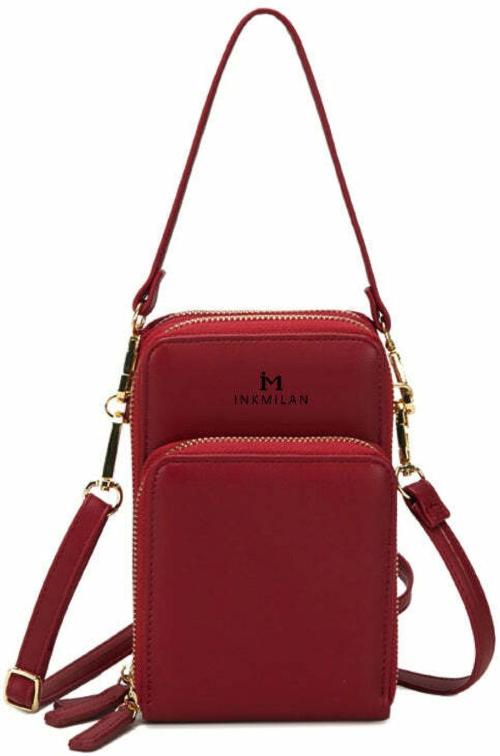 Buy INKMILAN Maroon Polyurethane Handbag Online at Best Prices in India ...