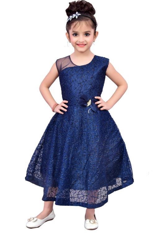 Buy Arshia Fashions Girls Blue Net Dress Online at Best Prices in India ...