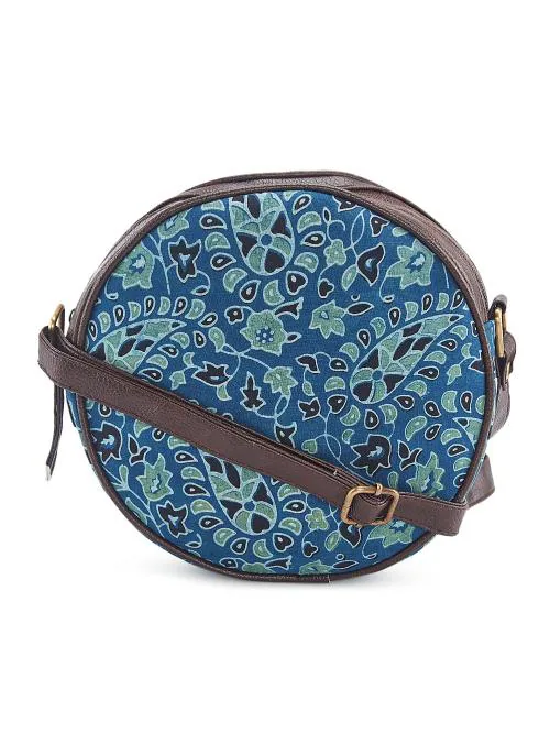 Buy NEPRI Vegan Leather Handmade Bag For Women | Round Sling Bag ...