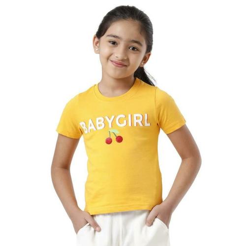 De Moza Girls Yellow Printed Cotton Top - 4 to 5 Years - JioMart