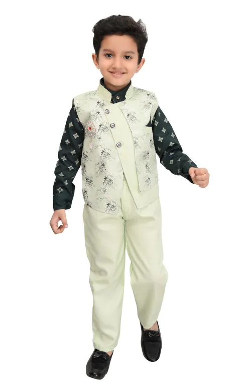Buy Kidsland 3-piece Baba suit Boys Festive & Party, Wedding Waistcoat ...