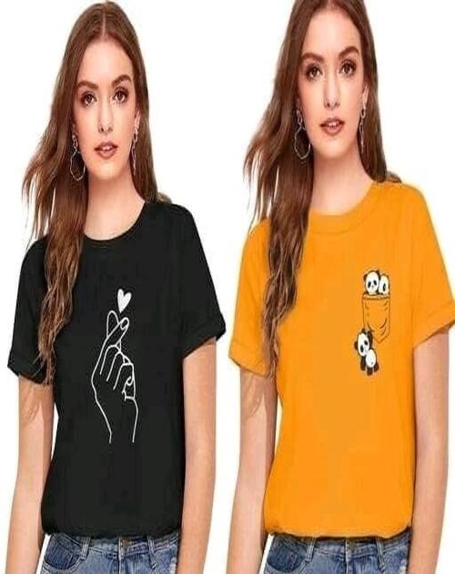 Buy TUSI Solid WomenRound Neck T Shirt Online at Best Prices in India ...
