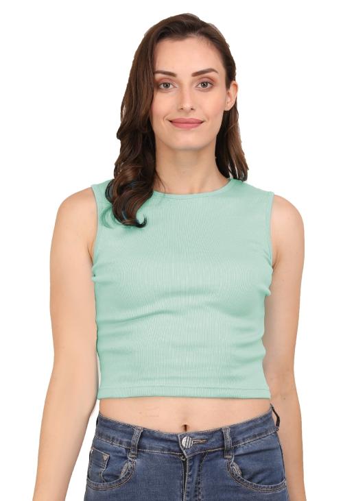 Buy AD2CART A1594 Women's Casual Stretchy Round Neck Sleeveless Ribbed ...