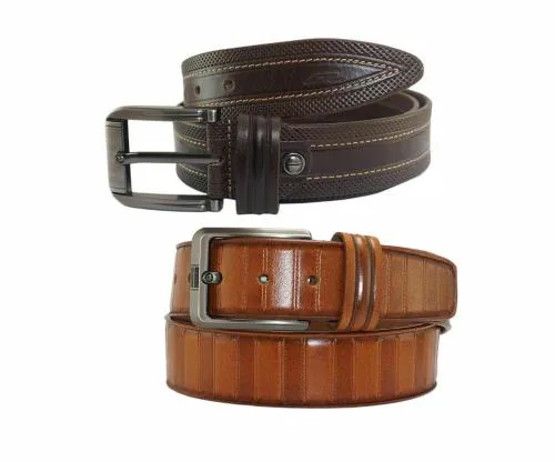 Buy GIL Men's Formal Leather Belt | Original Leather Belts Combo | Tan ...