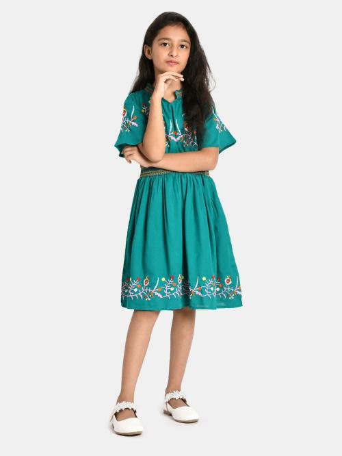 Buy Bella Moda Girls Grey Cotton Blend Dress (8-9Y) Online at Best Prices in India - JioMart.