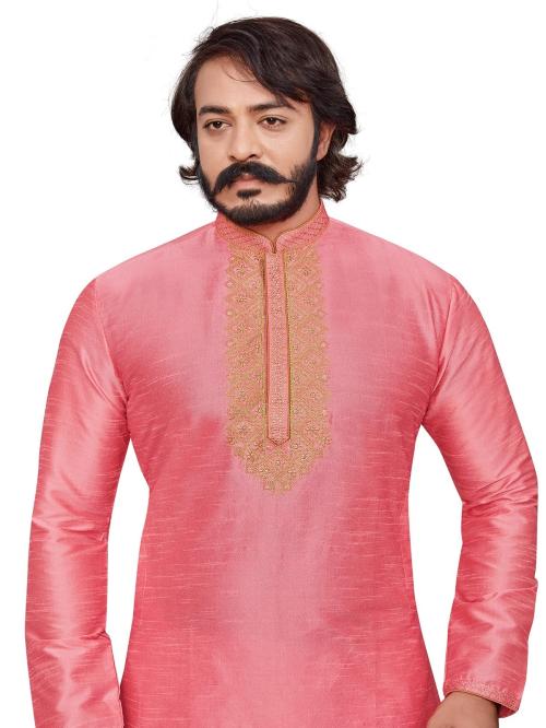 Buy OUTLUK Traditional Elegance Art Silk Long Kurta with Cotton Pant ...