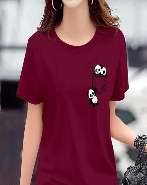 Buy TUSI Solid WomenRound Neck T Shirt Online at Best Prices in India ...