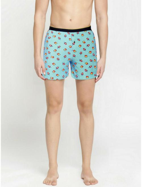 Buy Bummer Mc Bum Blue Printed Modal Boxer for Men Online at Best ...