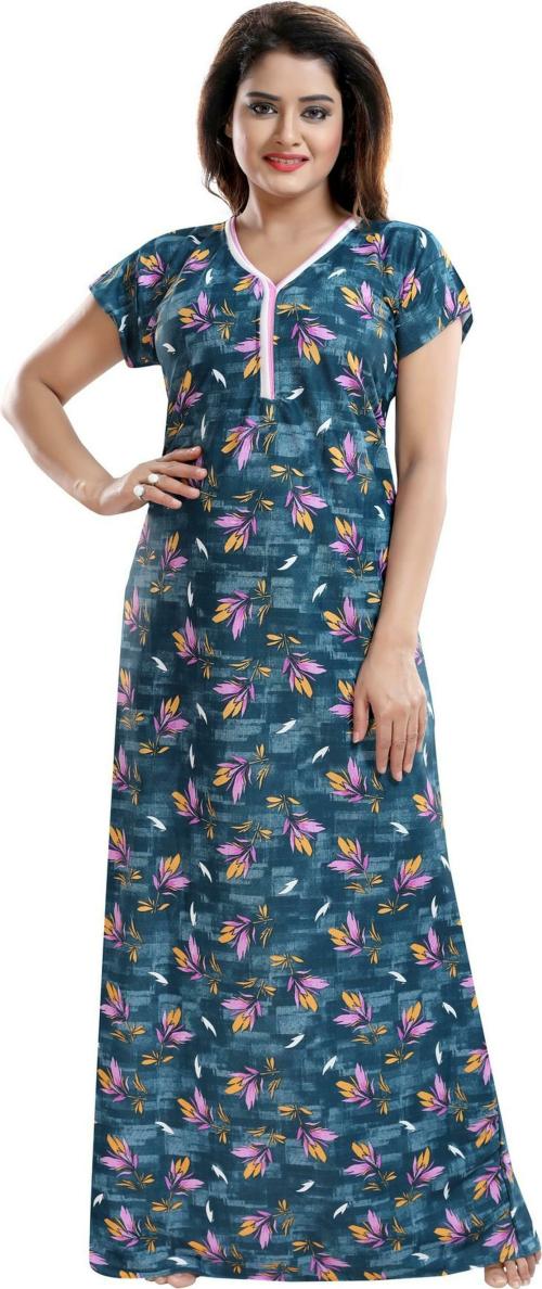 Buy Be You Women Teal Printed Satin Nighty Online at Best Prices in ...