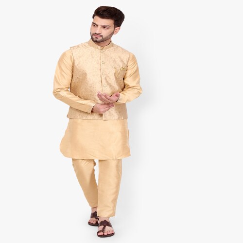 Buy Pro Ethic Style Developer Men's Kurta Pajama Silk with Stylish ...