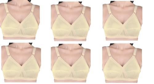 Buy PIKVY Women Beige Cotton Cross Bra Very Soft & Comfortable (Pack of 6_ 34B) Online at Best ...