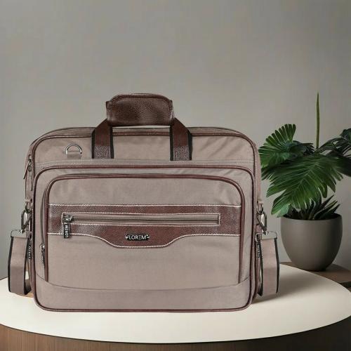 Buy LOREM Grey & Brown Color PVC Coated Fabric 28L Messenger Bag For ...