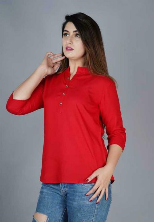Buy Angarkha Women Red Solid Rayon Tops Online at Best Prices in India ...