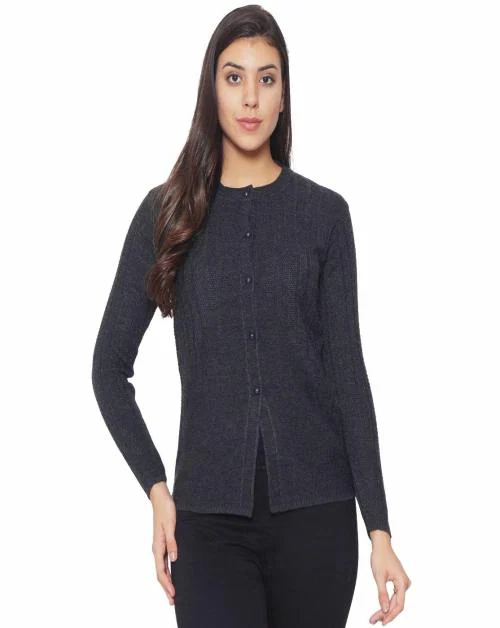Buy Clapton Women Mixchar Solid Acrylic Blend Pack Of 1 Cardigan Online ...