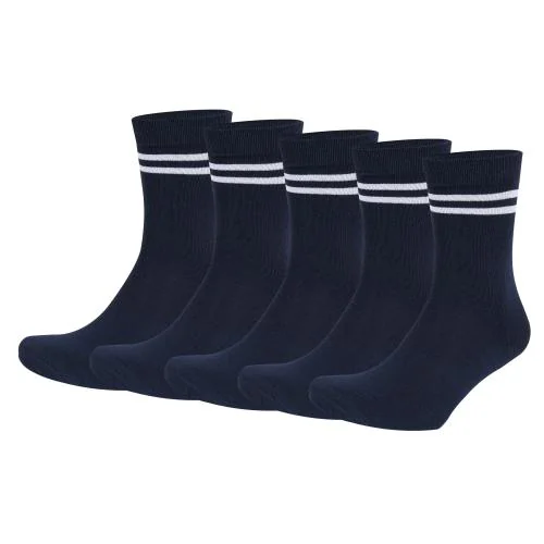 Buy Bizala Navy Blue Color with White Stripes Calf Length Cotton School ...