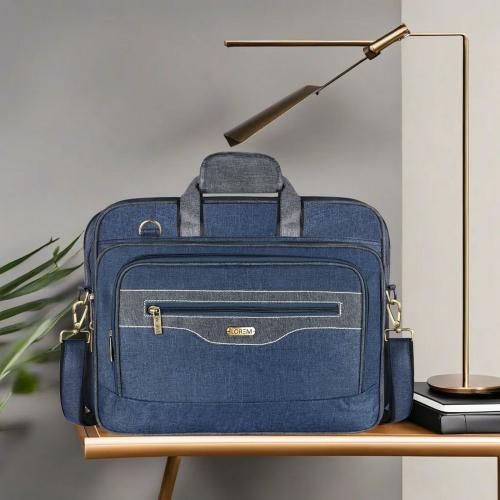 Buy LOREM Blue & Grey Color Linen fabric 28L Messenger Bag For Men BG108 Online at Best Prices ...