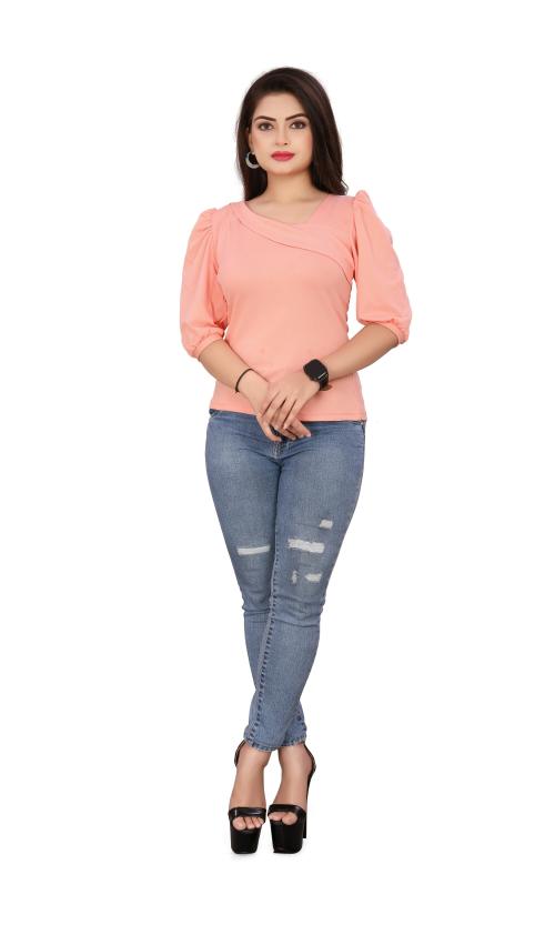 Buy NOPSE Women's Lycra Blend Crop Top T-shirt Online at Best Prices in ...