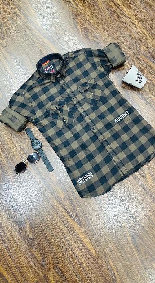 Buy The Hell Driver Men Checkered Casual Brown Color Check Shirt For ...