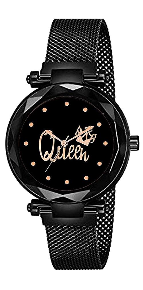 Buy RTK New Black Queen Magnet Chain Watch For Women,Girls Online at ...