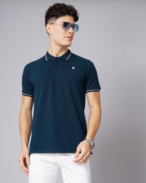 Buy Paul Street Teal Blue Polo T-Shirt Online at Best Prices in India ...