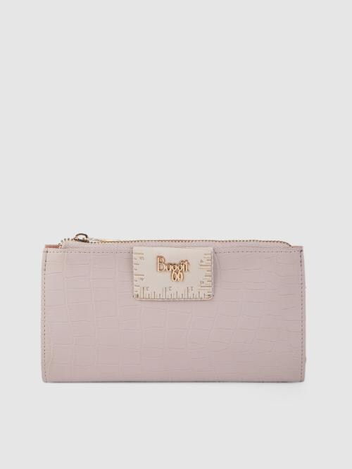 Buy Baggit Women Grey Synthetic Leather Croc Two Fold Wallet - L Online ...