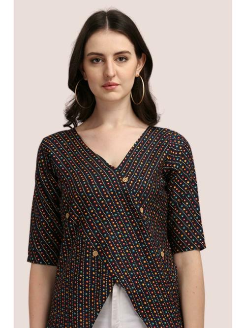 Buy Derifa Blue Geometric Printed Wrap Top Online at Best Prices in ...