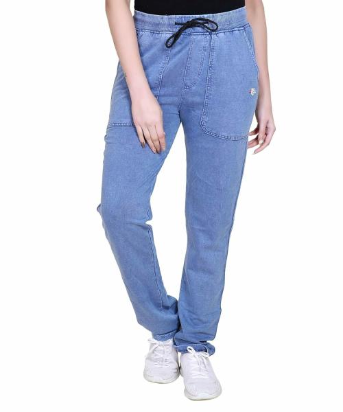 Buy Road Bumps Women Light Blue Looper Knit Denim Lower | Women's Denim ...