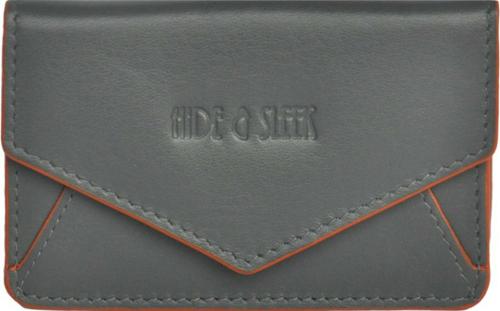 Buy HIDE & SLEEK RFID Protected Genuine Leather 10 Card Holder (Set of 1, Grey) Online at Best ...