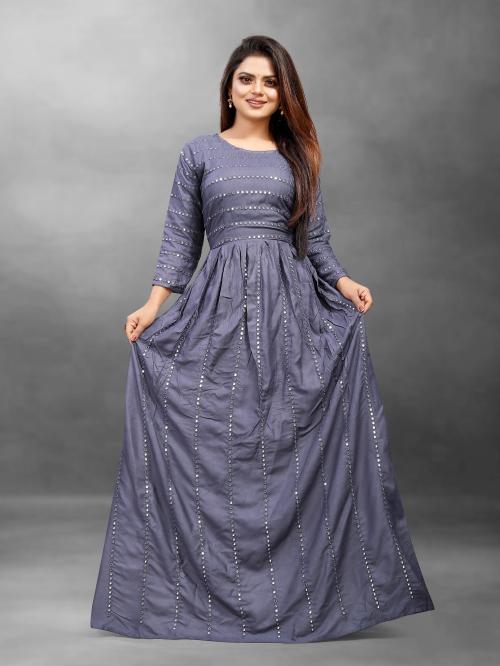 Buy Aika Women's Rayon Mirror Work Readymade Gown Online at Best Prices in India - JioMart.