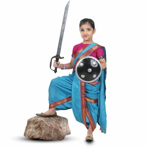Buy ITSMYCOSTUME Rani Laxmi Bai Dress for Girls Traditional Folk Dance ...