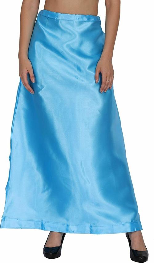 Buy Guddan Sky Blue Pure Satin Petticoat (Free Size) Online at Best ...