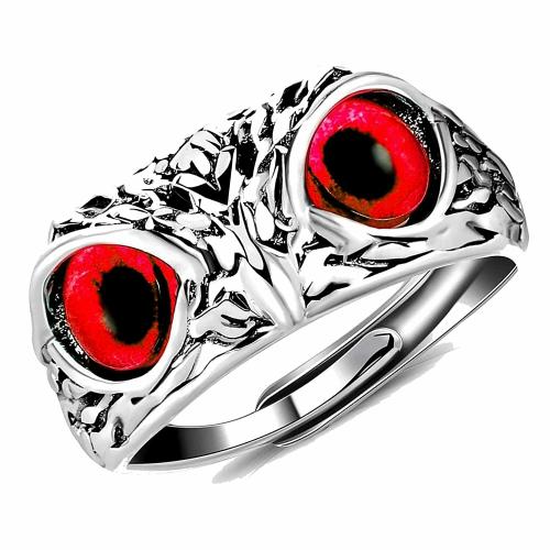 Buy SILVER SHINE Red Demon Eyes Owl/Ullu Bird Face Design Thumb Finger ...