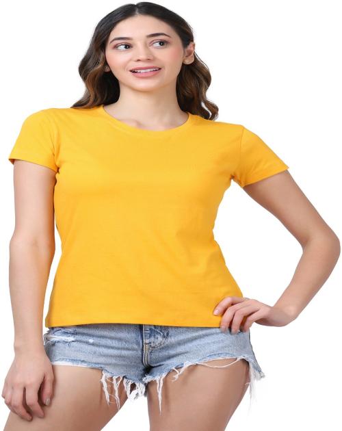 Buy TUSI Solid WomenRound Neck T Shirt Online at Best Prices in India ...