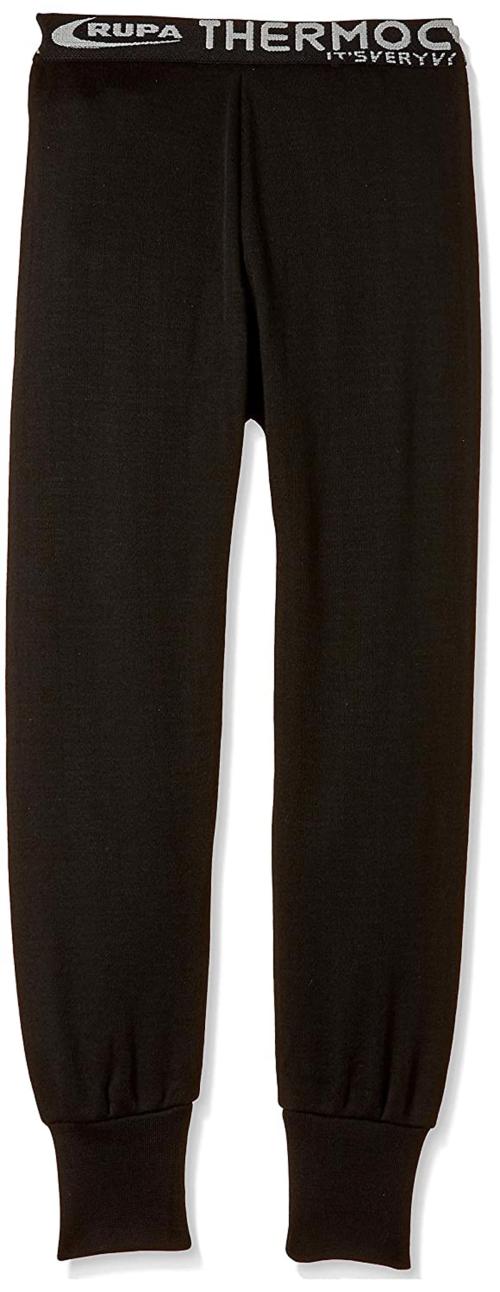 Buy Rupa Thermocot Boys Black Solid Acrylic Blend Thermal Pant Online ...